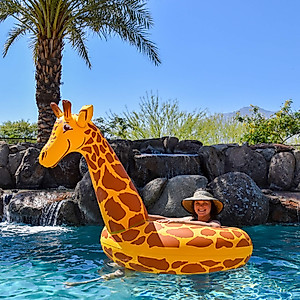 GoFloats 'Stretch the Giraffe' Pool Float Party Tube - Inflatable Rafts, Adults & Kids
