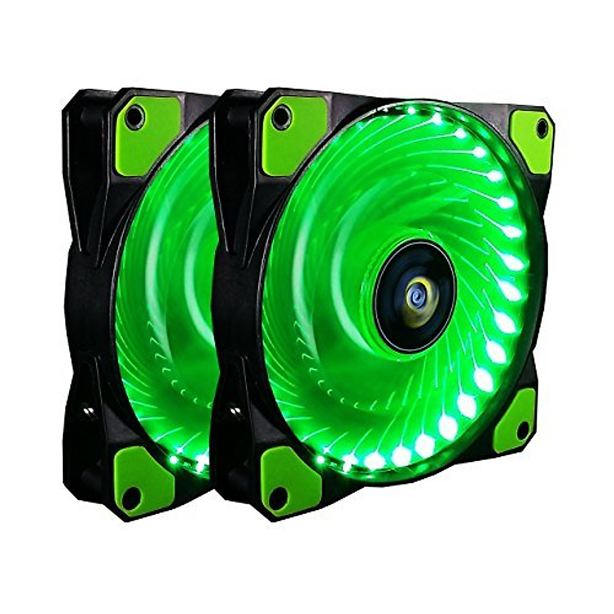 Conisy Silent Series 120mm Case Fan for Computer Case, LED PC Case Fan with 4pin Molex & 3pin Motherboard Connector - White (2 Pack)