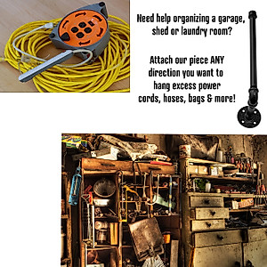 Industrial Black Paper Towel Holder | Wall Mount or Under Cabinet Mounted Design | Perfect Way to Add Rustic Appeal to Kitchen Decor by Piping Hot