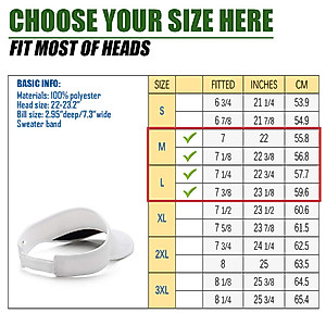 USHAKE Women's Visor, White