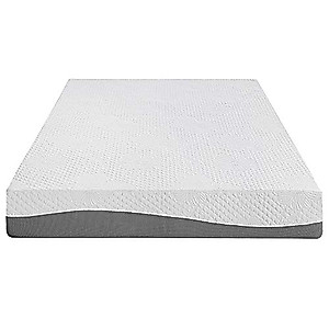 Olee Sleep 10 inch Aquarius Memory Foam Mattress - Full & 14 Inch Heavy Duty Steel Slat/Anti-Slip Support/Easy Assembly/Mattress Foundation/Bed Frame/Noise Free/No Box Spring Needed, Full