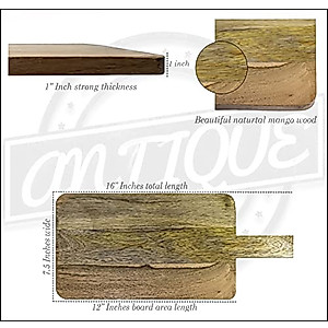 Wood Cutting Board for Kitchen Butcher Block, Meat, Cheese Vegetables, Fruits,with Grip Handle