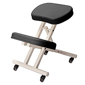 Modern Home Ergonomic Rolling Kneeling Posture Chair - White/Black