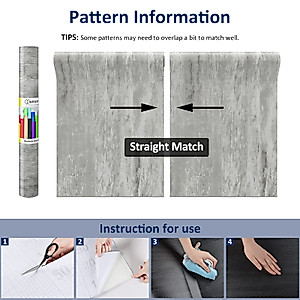 WESTICK Countertop Peel and Stick Waterproof Wood Contact Paper Peel and Stick Countertops Removable Vinyl Roll Kitchen Countertop Contact Paper for Cabinets RV Bedroom Walls Vinyl Roll 15.75"x196"