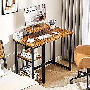 GreenForest Folding Desk No Assembly Required with Small Computer Desk 40 inch Home Office Work