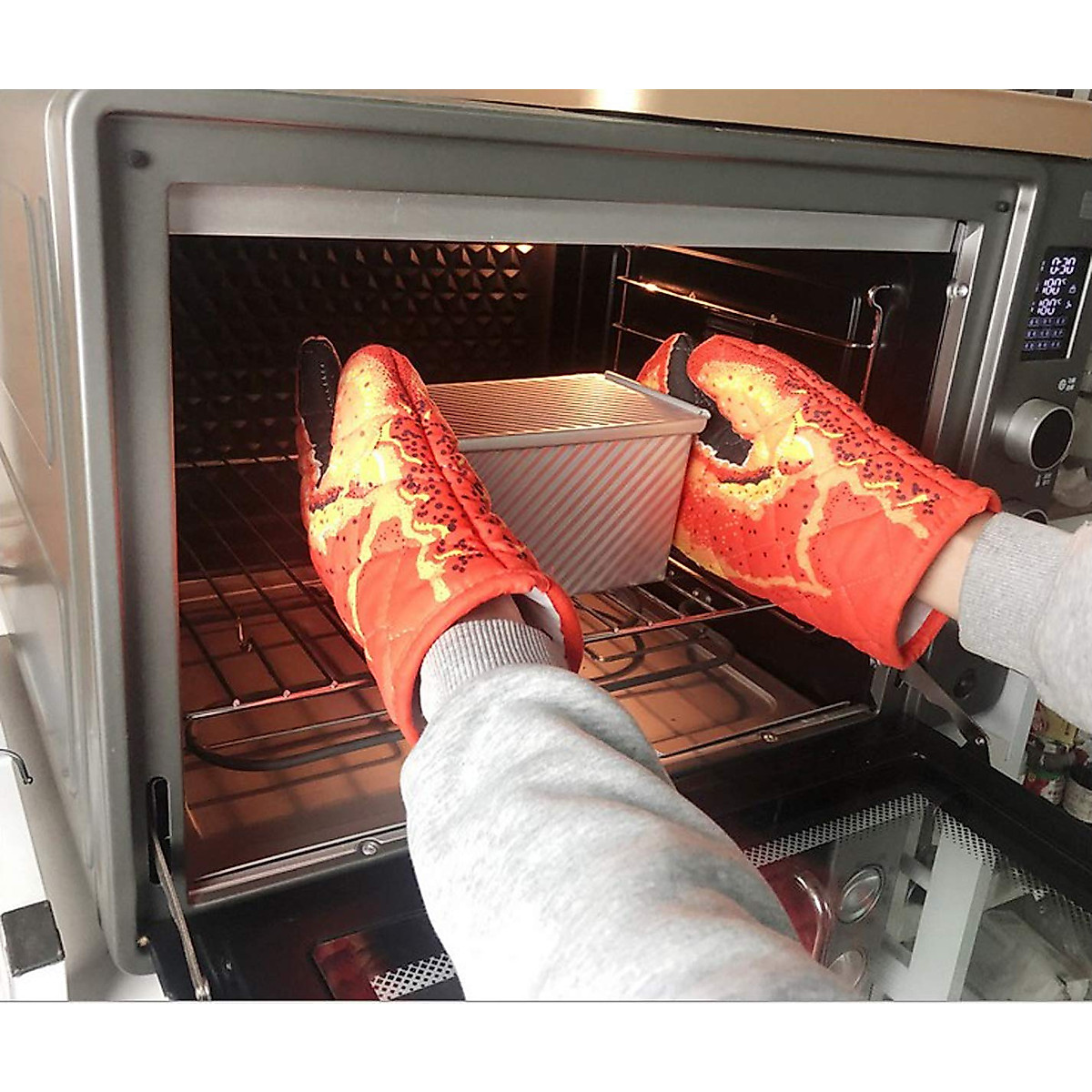 Aitian Lobster Claw Oven Mitts - Heat Resistant BBQ Oven Gloves, Set of 2, Quilted Cotton, Designed for Light Duty Use (Gloves-01)