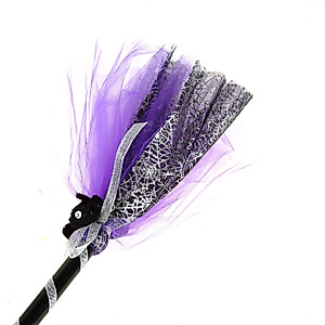 BinaryABC Halloween Witches Broom Plastic Spider Broom Witch Broomstick,Halloween Witch Decoration Props,Witch Costume Accessories,Halloween Supplies