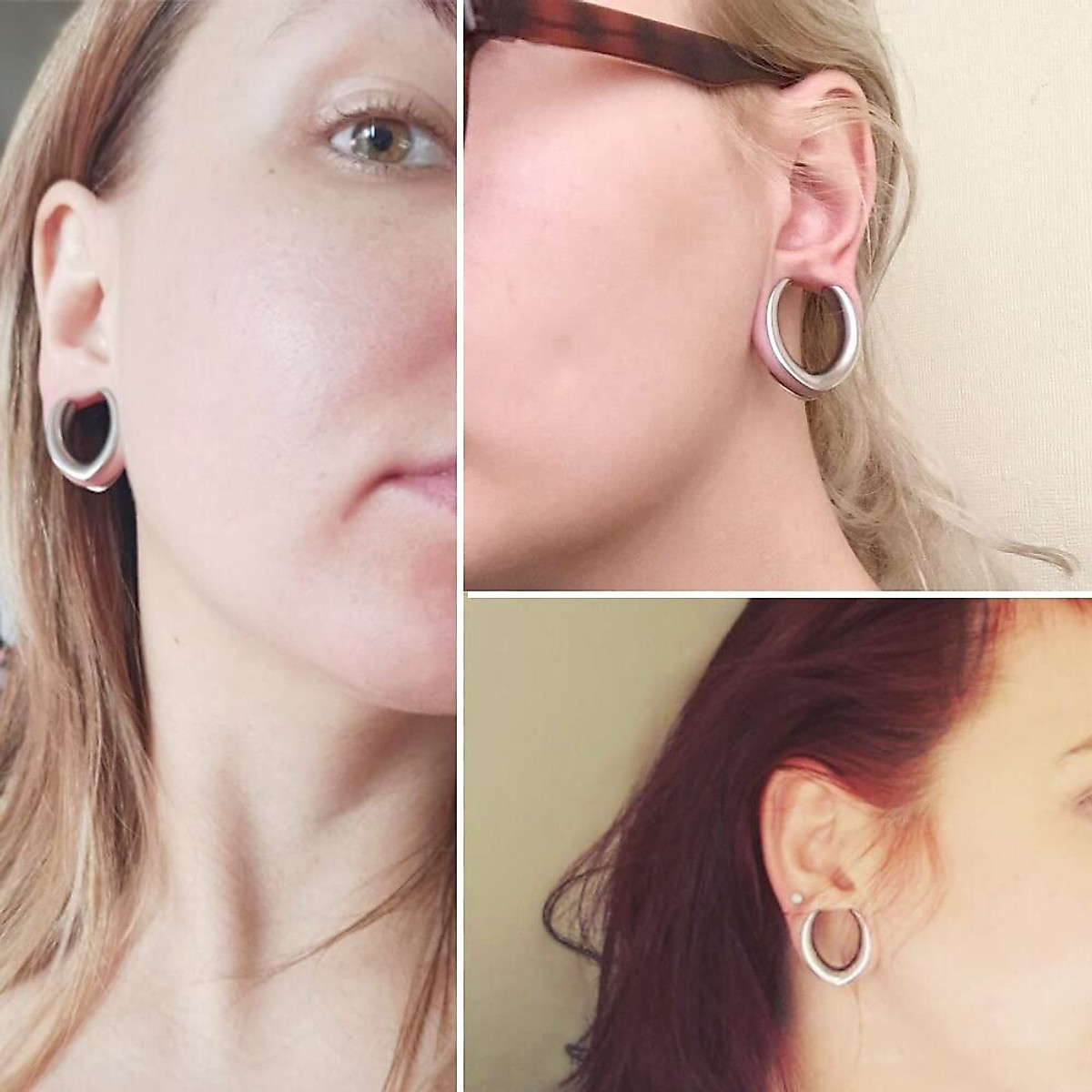 Casvort 2 PCS 30mm Hypoallergenic 316 Stainless Steel Silver Hot Minimalism Saddle Plugs Ear Gauges Tunnels Piercing Expander Stretchers Fashion Body Jewelry