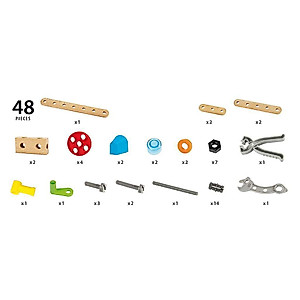 BRIO Builder 34586 - Comprehensive 49 Piece STEM Building Set | Enhanced with Wood and Plastic Pieces | Ideal Learning Toy for Kids Aged 3 and Up | FSC Certified