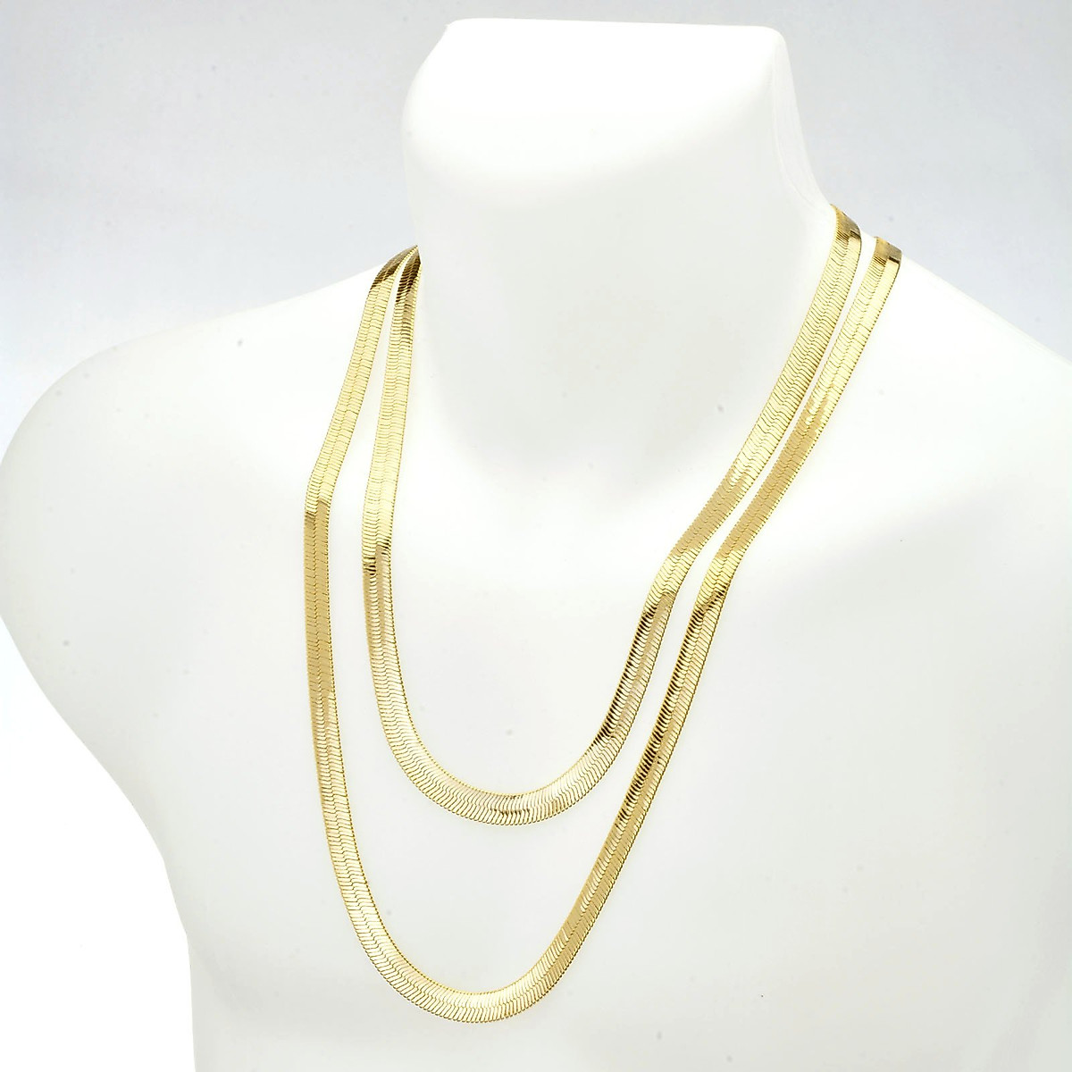 metaltree98 Hip Hop 14K Gold Plated 9 mm 24" / 30" Double Herringbone Chain