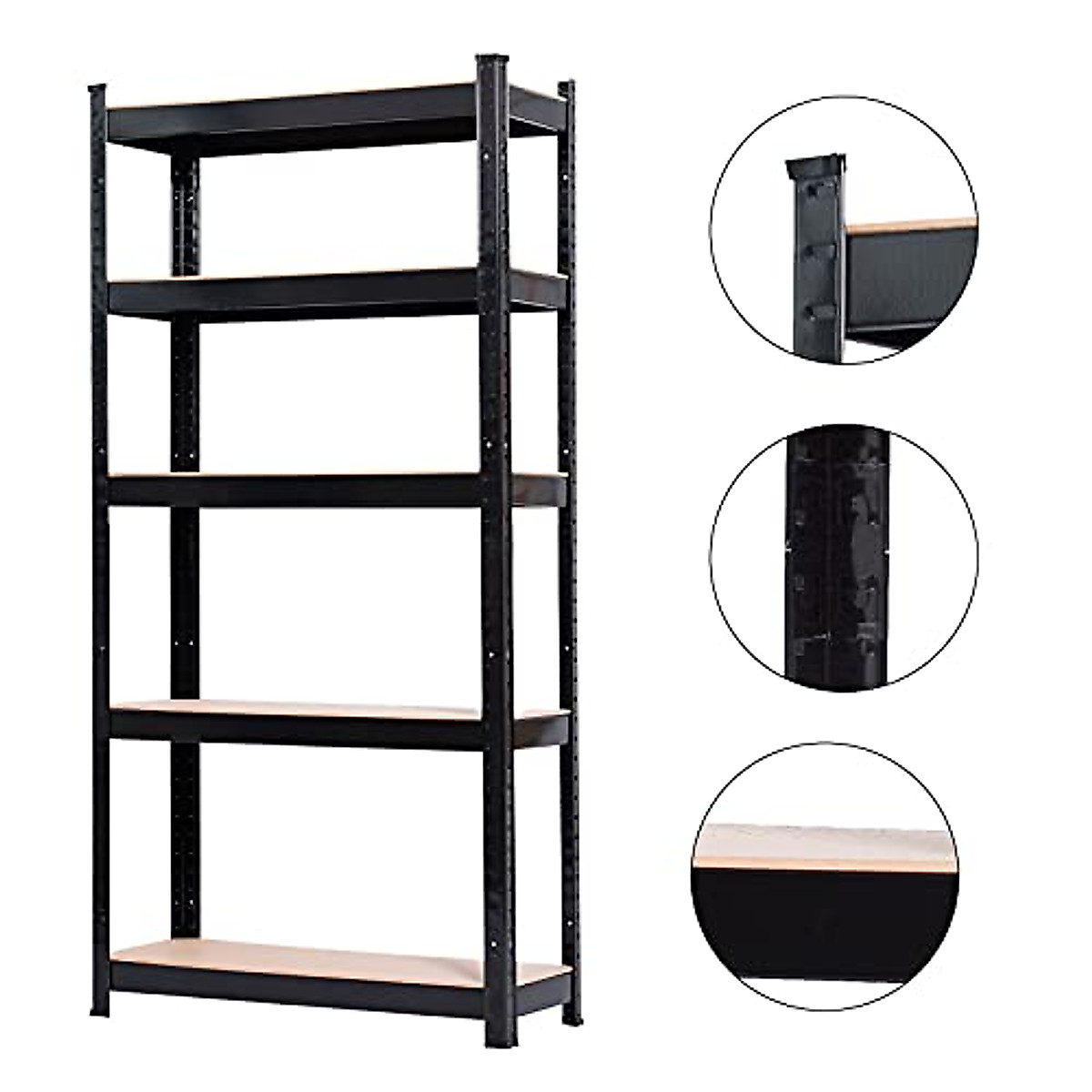 WESTHL 5 Tier Storage Rack,Heavy Duty Metal Shelving Unit Storage Rack Unit Garage Storage Shelf for Kitchen Storage Cabinet Organization