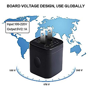 Charger Box, Charging Cube 5 Pack, Dual USB Wall Charger 5V 2A Power Adapter Charger Block Brick Outlet Plug for iPhone 13 12 11 Xs X 8 7 6s, iPad, Samsung Galaxy S20 FE A53 A13 A23 F23 S22 S21 FE S20