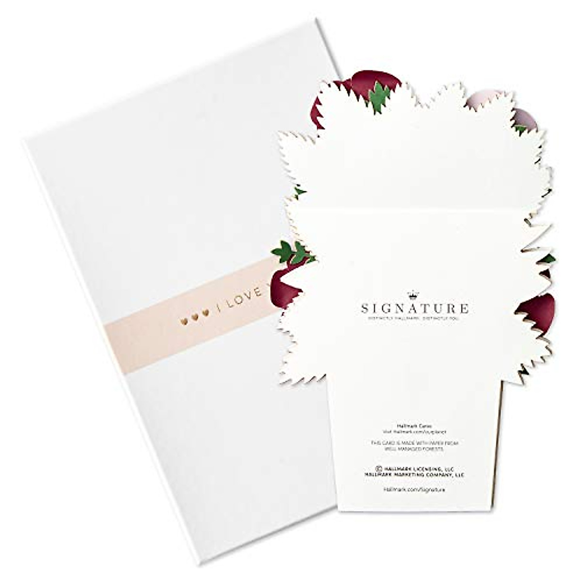 Hallmark Signature Paper Craft Flowers Displayable Bouquet Anniversary Card, Valentines Day Card, Love Card (I Love You)