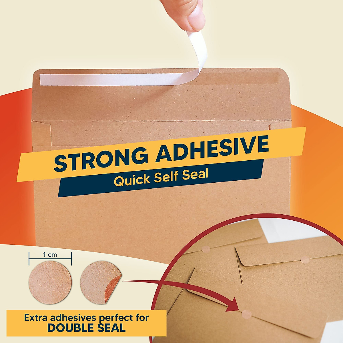 100 Pack A7 Brown Kraft Paper Invitation 5 x 7 Envelopes Quick Self Seal