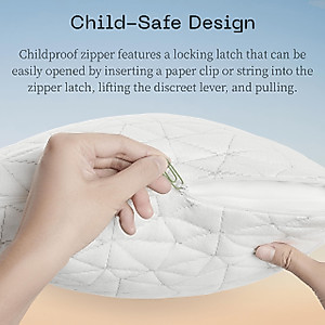 Coop Home Goods - Toddler Pillow (14x19) and White Pillow Protector - Premium Cross-Cut Memory Foam - Soft Lulltra Washable Cover from Rayon - CertiPUR-US/GREENGUARD Gold Certified