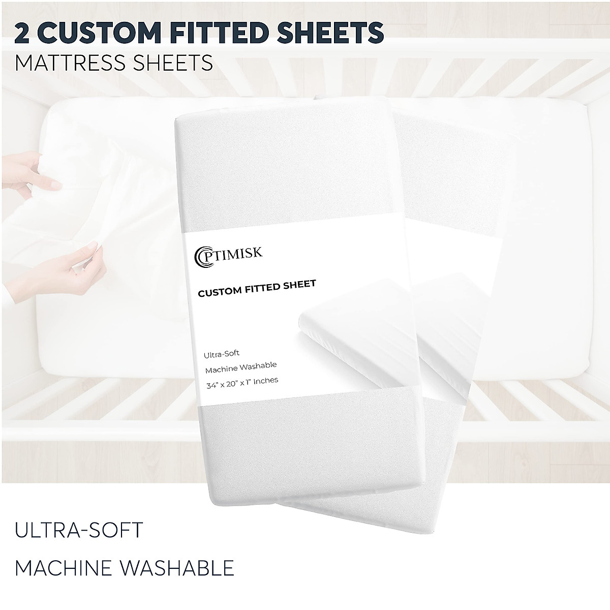 Accessory Bundle Including a Gray Baby Crib Mobile, Large Diaper Caddy, and 2 Mattress Sheets for Your Baby boy or Girl Bassinet