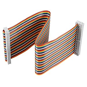 uxcell IDC 64 Pins Wire Flat Multicolored Flexible Rainbow Ribbon Jumper Cable 30cm 2.54mm Pitch,1pcs
