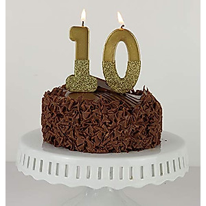 Gold Glitter Number 1 Birthday Candle| Premium Quality Cake Topper Decoration | Pretty, Sparkly For Kids, Adults, Teenagers, 1st Birthday Party, 18th, 21st, Anniversary, Milestone Age