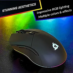 KLIM Blaze Pro Rechargeable Wireless Gaming Mouse with Charging Dock RGB - New Version 2024 - High-Precision Sensor and Long-Lasting Battery - Up to 6000 DPI - Great PC Gaming Mouse Wireless