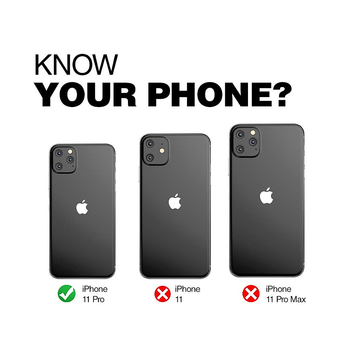 iPhone 11 Pro Belt Clip Case (Thin Armor) Slim Grip Cover with Holster - Black (iPhone 11 Pro)