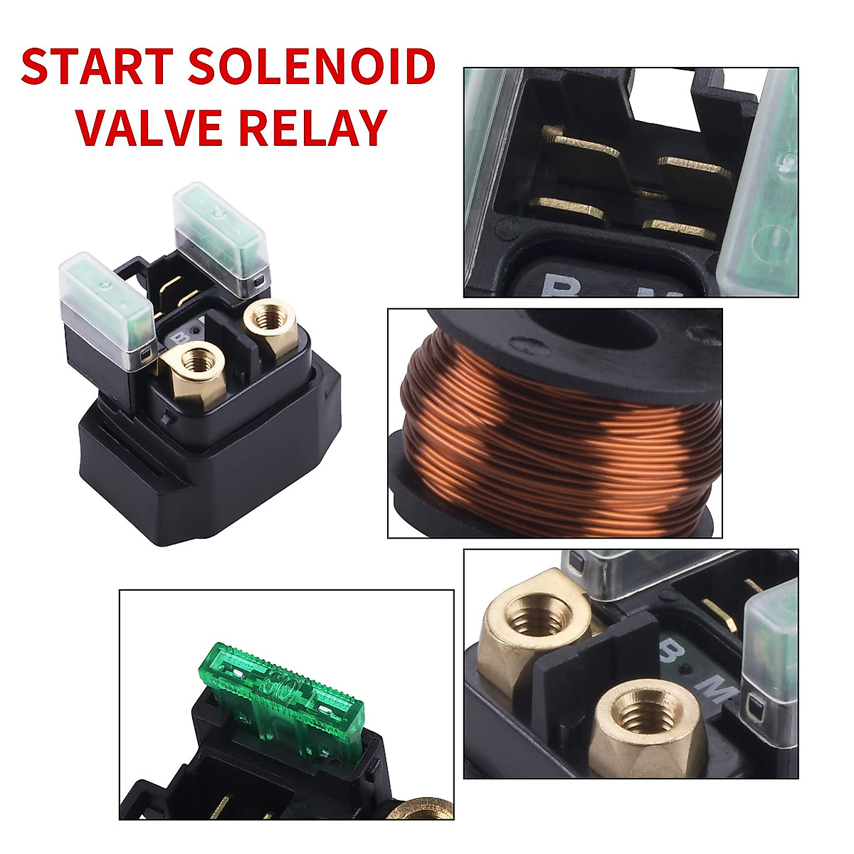 CNCMOTOK Starter Solenoid Relay for Yamaha - ATV Starter Solenoid for YFM 350 400 450 660 - Raptor Grizzly Kodiak Wolverine Big Bear