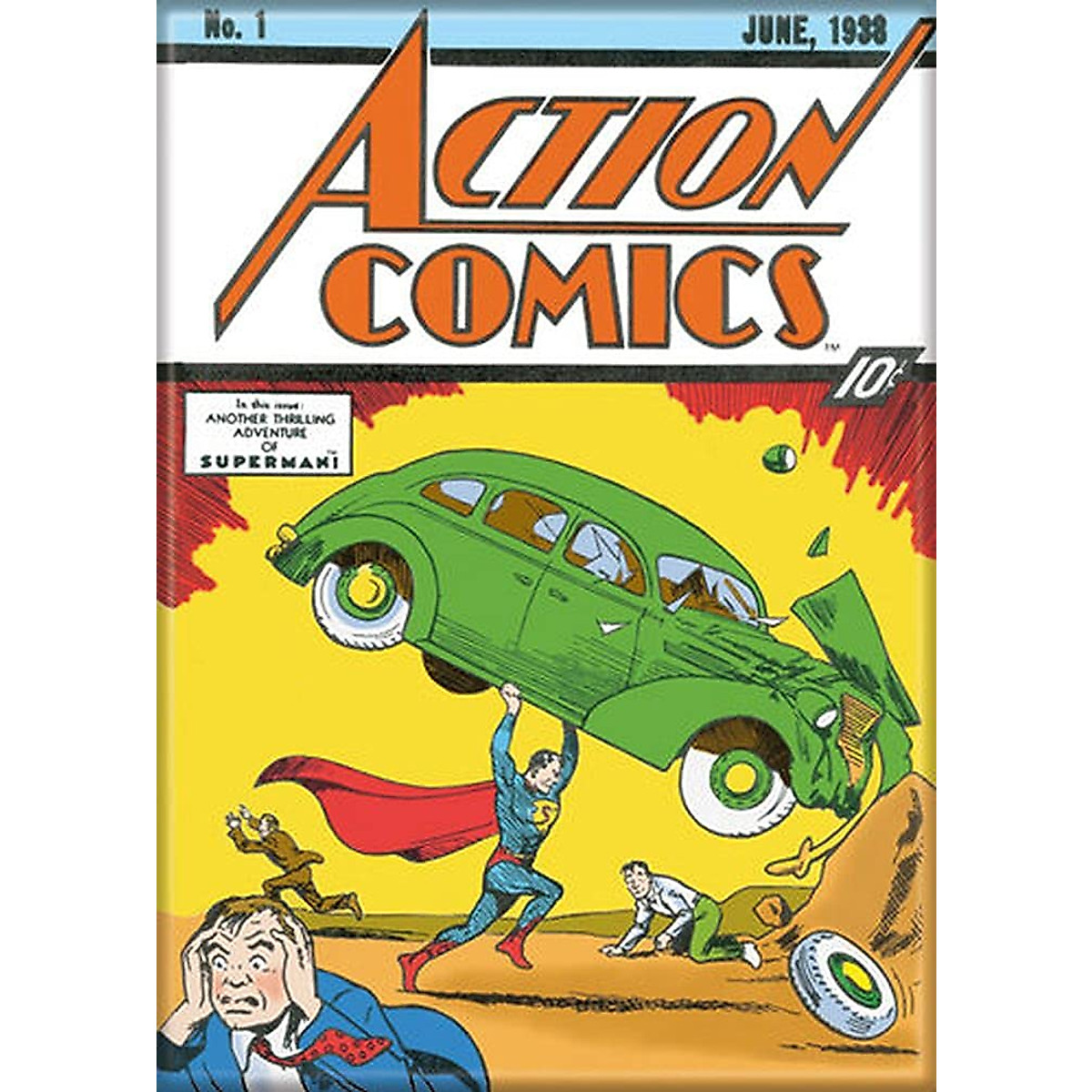 Ata-Boy Action Comics Magnet - (Superman #1) 2.5" x 3.5" Magnet for Refrigerators, Whiteboards & Locker Decorations…