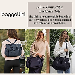 Baggallini Womens 3-in-1 Convertible Backpack With RFID Phone Wristlet, Black, One Size US