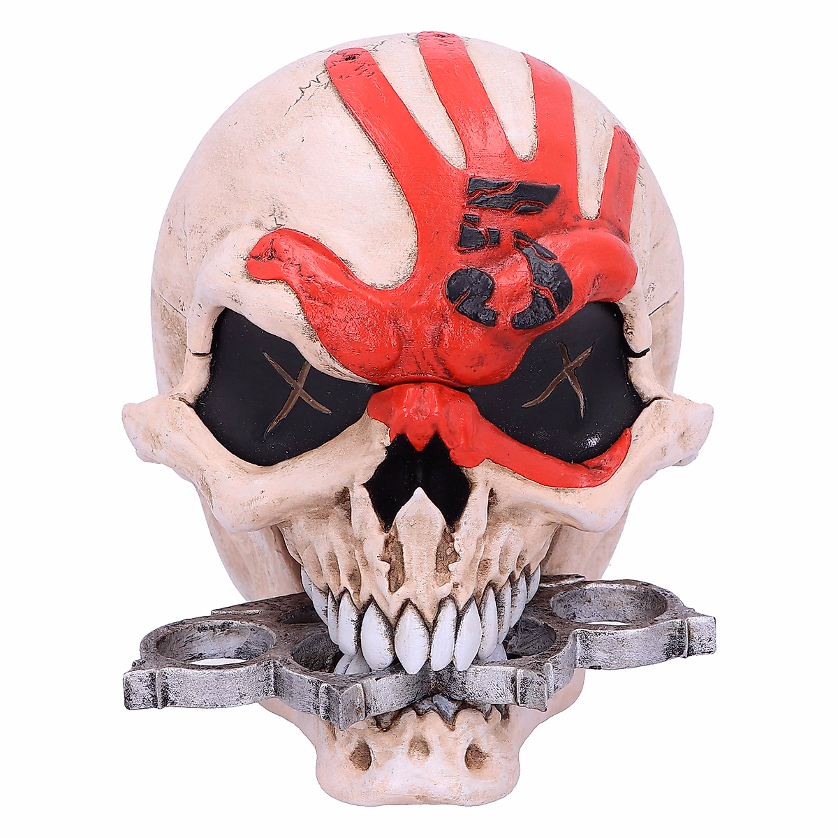 Nemesis Now Officially Licensed Five Finger Death Punch Mascot Skull, Bone Rock Band Box, 18cm