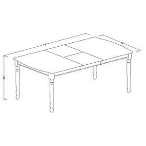 East West Furniture DOCA9-MAH-LC Dining Room Table Set, 9, Mahogany