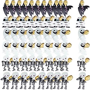 Generic 120 PCS Halloween Candy Decoration Cards Cartoon Ghost Skull Pattern Decorative Sugar Paper Card for Kids Halloween Sugar Decoration for Treat or Trick School Home Party Supplies