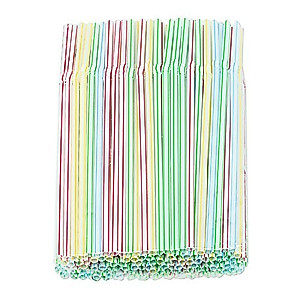 Pack of 150 Classic Flexible Straws - Assorted Colors