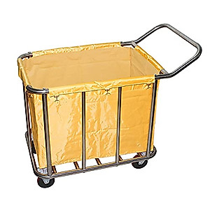 Laundry Trolley Basket with Handle,Heavy Duty Rolling Cart,(400L) Basket Truck Organization & Storage or Material Handling Carts 330Ib Load for Commercial Laundry Room in Hotel(Color : Yellow)
