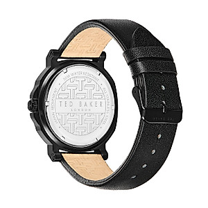 Ted Baker Actonn Black Leather Strap Watch (Model: BKPACS2019I)
