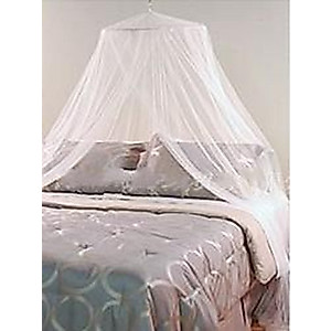 Ushoppingcart Baby Mosquito Net Baby Toddler Bed Crib Canopy Netting -Soft and Stretchy Baby Netting-Made of See-through Mesh Cloth with 25 Holes per Square Centimeter-Add Elegance to Your Precious Baby Toddler's Room With 1Free Keyring(White)