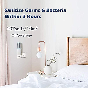 HOMEZENS Portable Plug in Air Purifier for Viruses and Bacteria, UV-C Light Sanitizer Eliminate and Sanitize Germs & Odor, Keep Air Clean for Bedroom, Kitchen, Bathroom, Pet Area, Small Rooms