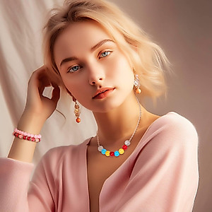 720pcs 8mm Glass Beads for Jewelry Making, 24 Colors Glass Beads for Bracelet Making, Beaded Bracelets Kit for Bracelet Earring Necklace Jewelry Making Supplies