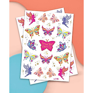 xo, Fetti Butterfly Tattoos for Kids - 34 Glitter styles | Birthday Party Supplies, Butterfly Party Favors + Fairy Decor