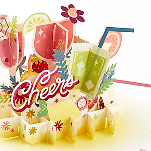 Hallmark Signature Paper Wonder Pop Up Card for Graduation or Birthday (Here's to You, Tropical Drink)