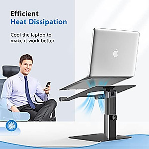 Shmyby Laptop Stand, Ergonomic Aluminum Laptop Stand for Desk, Adjustable Laptop Riser Compatible with MacBook, Air, Pro, Dell XPS, HP, Xiaomi, Samsung, and Other 10-17 inches laptops
