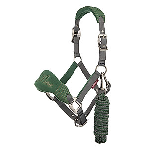 LeMieux Vogue Fleece Headcollar - Halter & Leadrope (Hunter Green - Cob)
