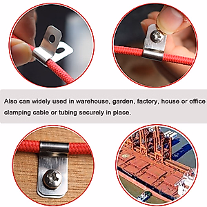 200 Pcs Fence Wire Clamps Agricultural Fencing Mounting Clips, Stainless Steel Wire Clips Cord Clamp for Mount 12-16 Gauge Welded Wire to Wood, Metal or Vinyl Fence