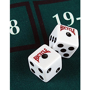 Bicycle Dice Set, Six Sided Dice, D6 Dice, Playing Dice, Standard Game Dice, 10 Count, White, 16 mm