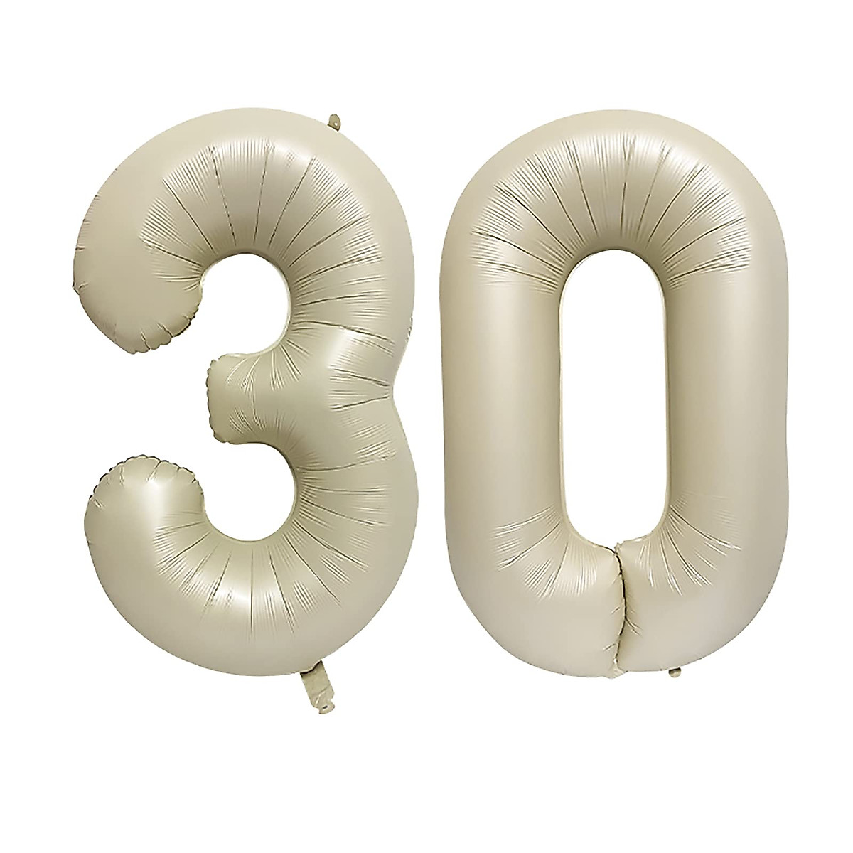 ESHILP 40 Inch Number Balloon Foil Balloon Number 30 Jumbo Giant Balloon Number 30Balloon for 30th Birthday Party Decoration Wedding Anniversary Graduation Celebration, Cream White 30 Number Balloon