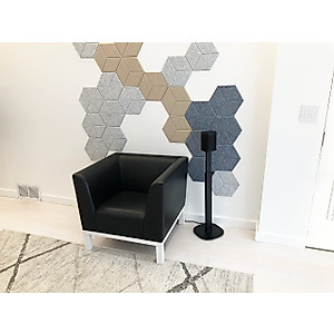 ynVISION.DESIGN E-Z Height Adjustable Floor Stands Compatible with Sonos One, One SL, or Play:1 | 2 PACK | Pair | Adjusts 29.1" - 46.5" Built in Cable Management