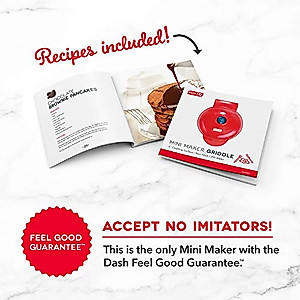 DASH Mini Maker Electric Round Griddle for Individual Pancakes, Cookies, Eggs & other on the go Breakfast, Lunch & Snacks with Indicator Light + Included Recipe Book - Pink