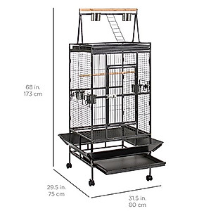 Best Choice Products New Large Play Top Bird Cage Parrot Finch Macaw Cockatoo Birdcages