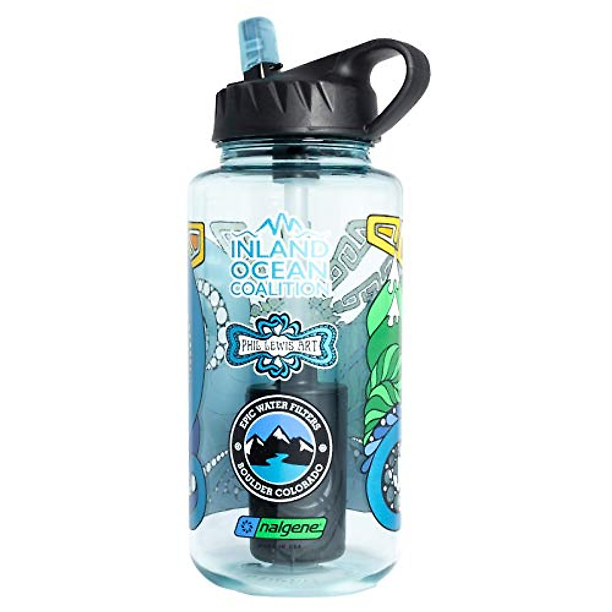 Epic Nalgene OG | Water Bottle with Filter | USA Made Bottle and Filter | Dishwasher Safe | Filtered Water Bottle | Travel Water Bottle | BPA Free Water Bottle | Removes 99.99% Tap Water Impurities