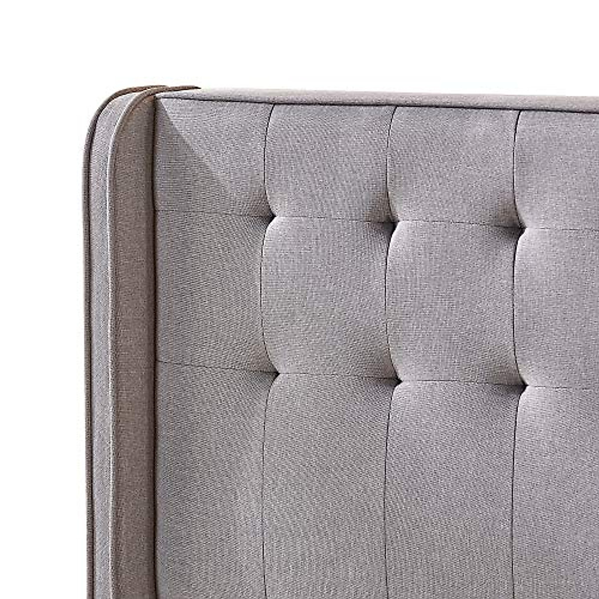 ZINUS Benton Upholstered Platform Bed Frame with Wingback Headboard / Mattress Foundation / No Box Spring Needed / Wood Slat Support / Tufted Headboard, King