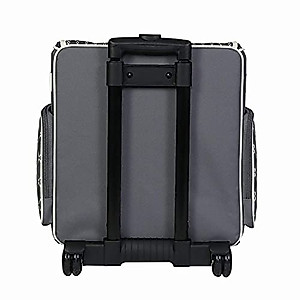 Everything Mary Rolling Scrapbook Storage Tote - Scrapbooking Storage Case for Rings, Paper, Binder, Crafts, Beads, Paper, Scissors - Telescoping Handle with Dual Wheels - Craft Case