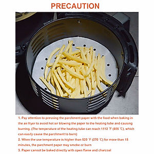 200 PCs 7.5 Inches Unbleached Parchment Paper Round for Air Fryer Liners, Steamer, Bread, Cake Pan, Cookie